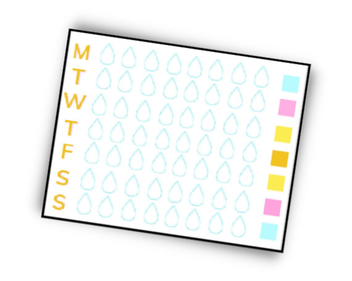Waterlog Tracker Template, Printable Waterlog, Weekly Fluid Intake ...