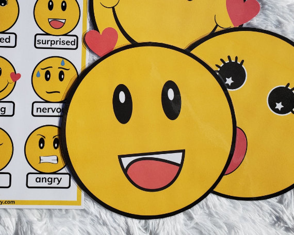 Emotion Face Emojis Autism Emotions Chart and Facial - Etsy México
