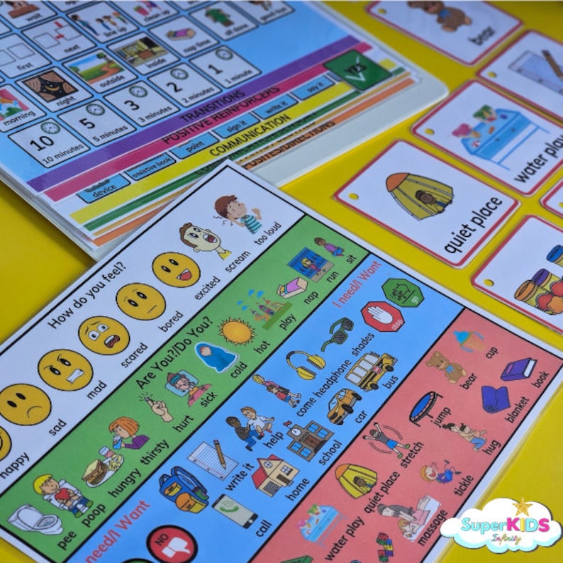 Special Education Visual Aid for Kids, Communication Starter Kit for ...