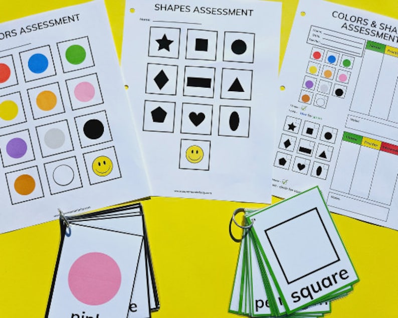 Preschool Kindergarten Readiness Assessment, Shapes, Colors, Letters ...