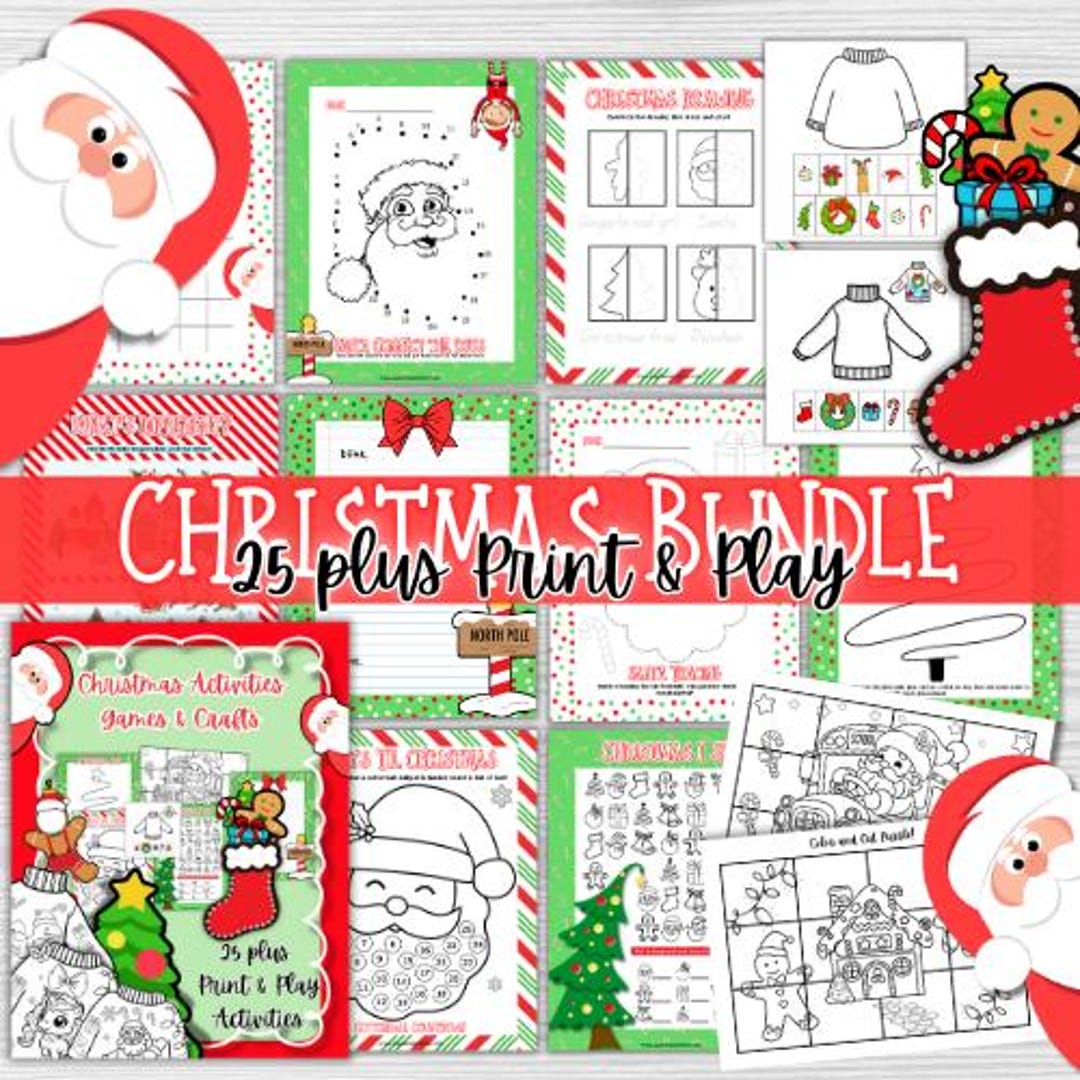 Christmas Activities for Kids Printable Bundle | 25+ Holiday Games ...