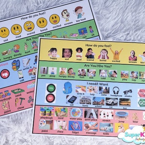 Autism Visual Communication Board, Emotions, Needs, Activities (digital ...