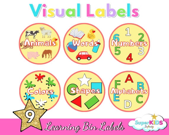 Learning Bin Storage Labels Learning Bin Visual Labels | Etsy