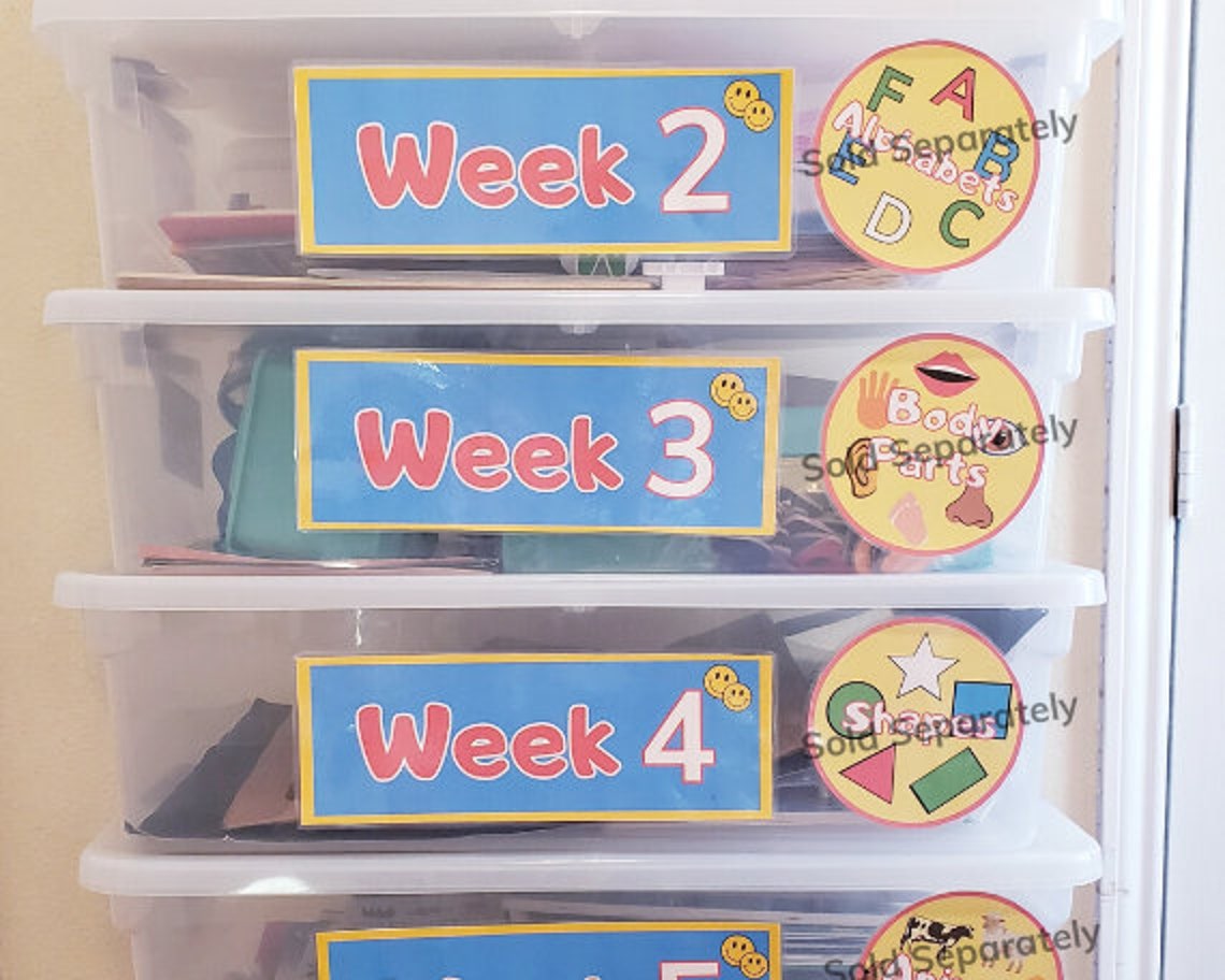 Storage Bin Labels, Learning Bin Labels, Weekly Organizer, Toy Storage ...