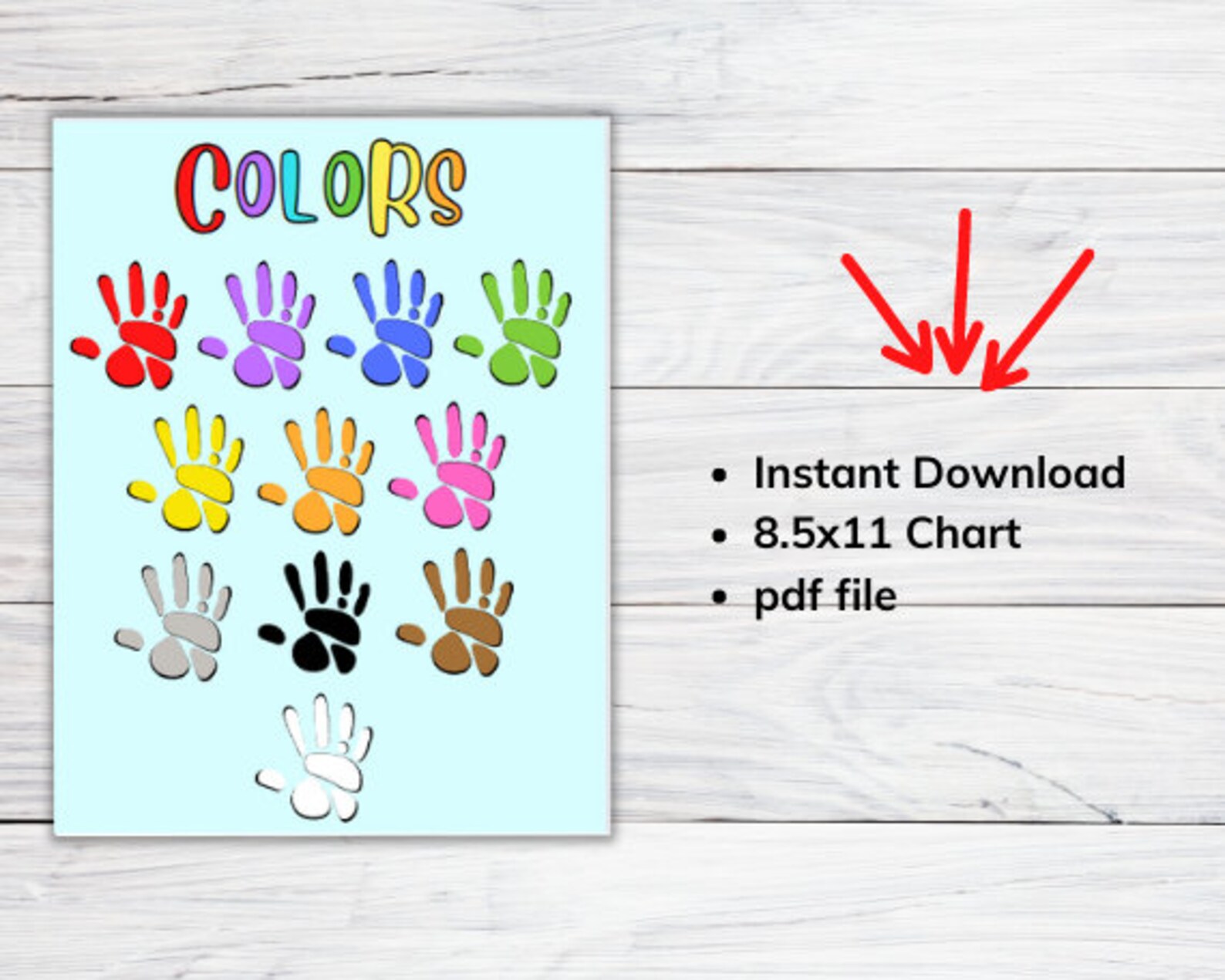 Colors Educational Chart, Printable Colors Poster, Homeschool Posters ...