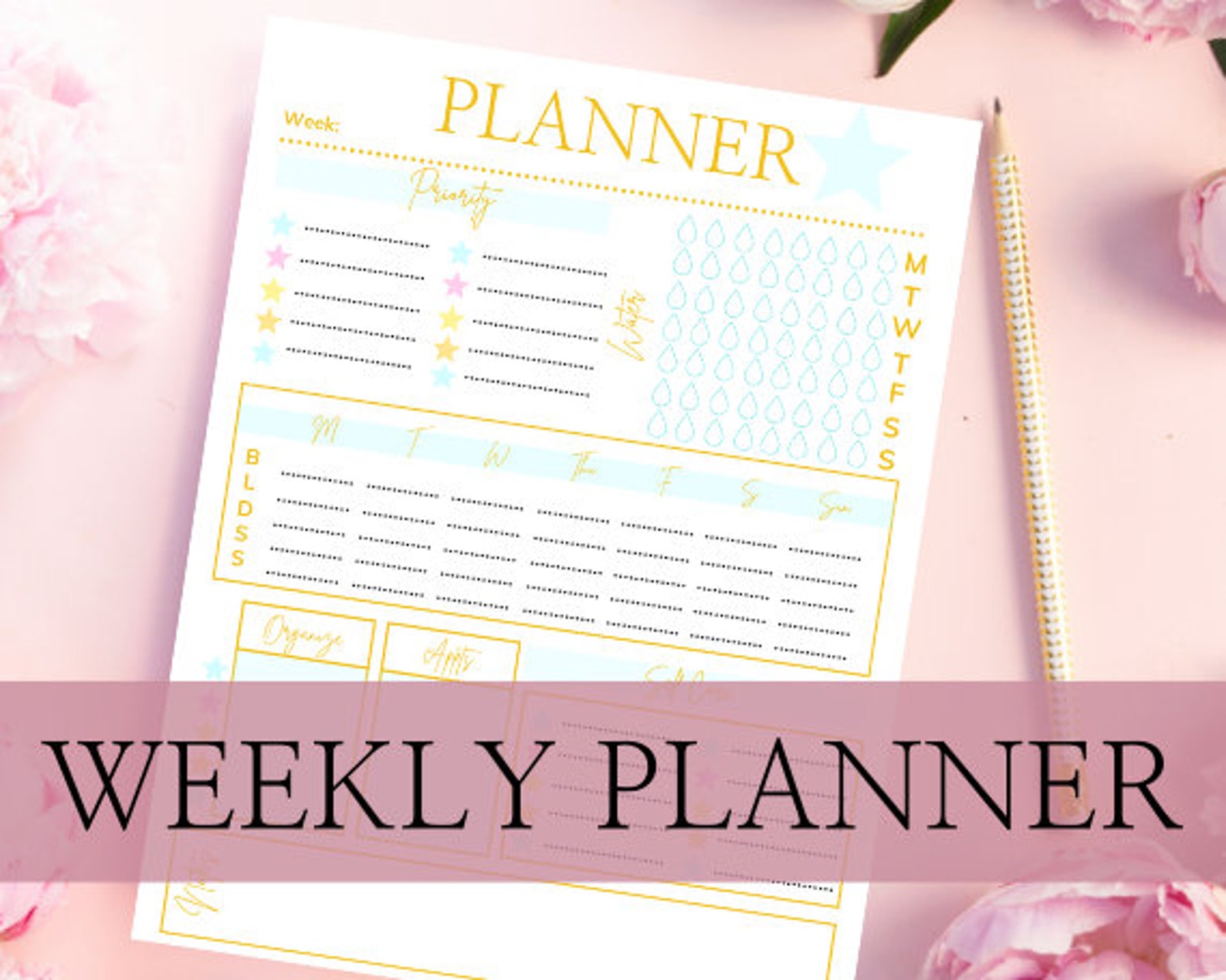 Weekly Planner, Planner Template, Pdf Weekly Planner, Girls Planner ...