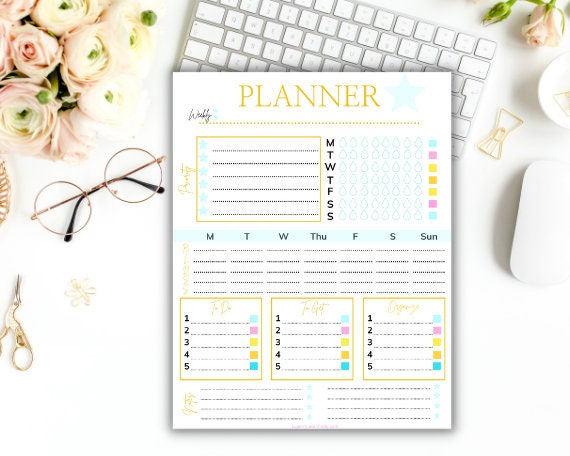 Weekly Planner, Weekly Planner for Busy Moms, Planner Template ...