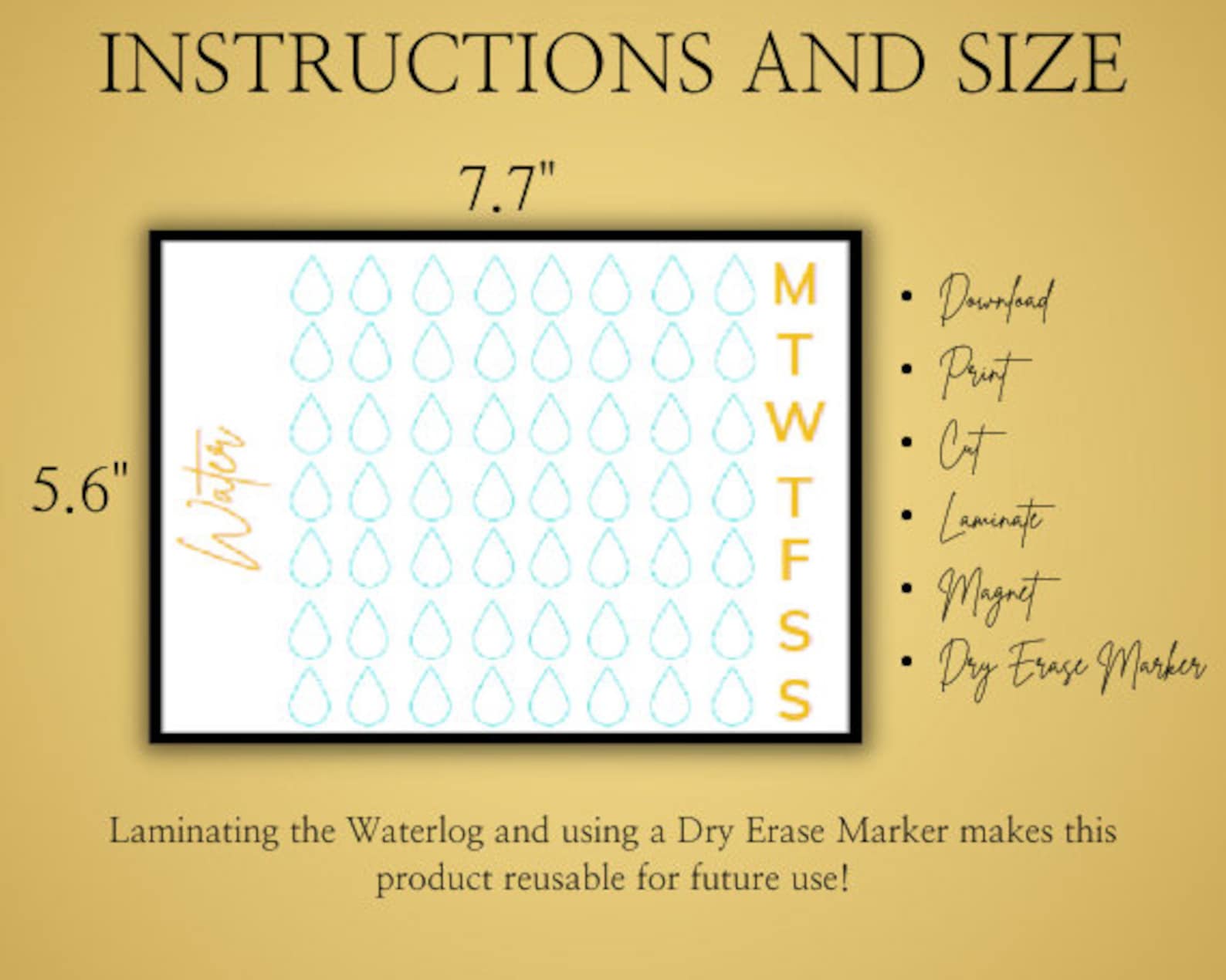 Waterlog Tracker, Weekly Water Intake Log, Water Tracker Template ...