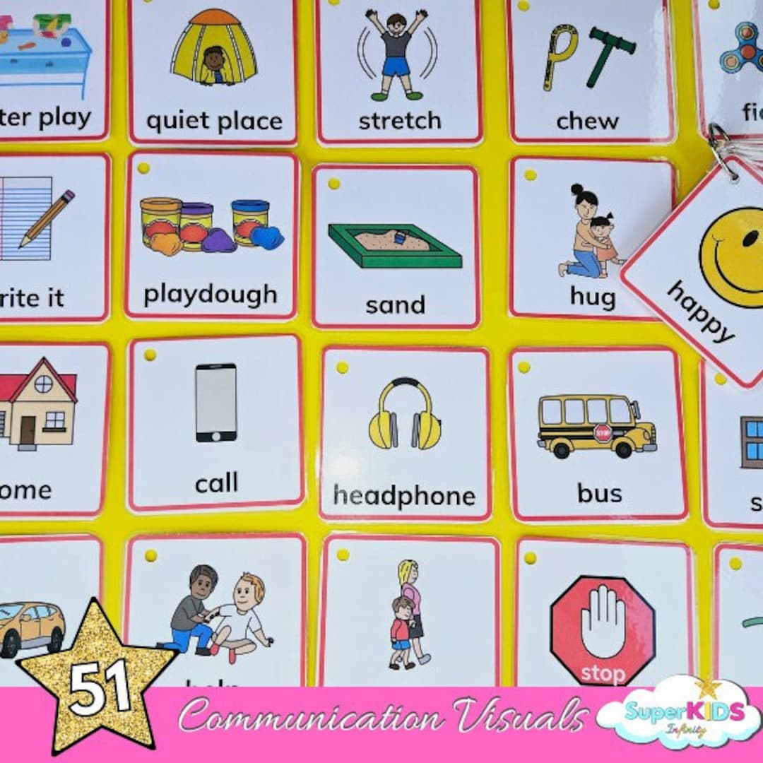 Communication Picture Cards, Autism Visual Aid, Special Education ...