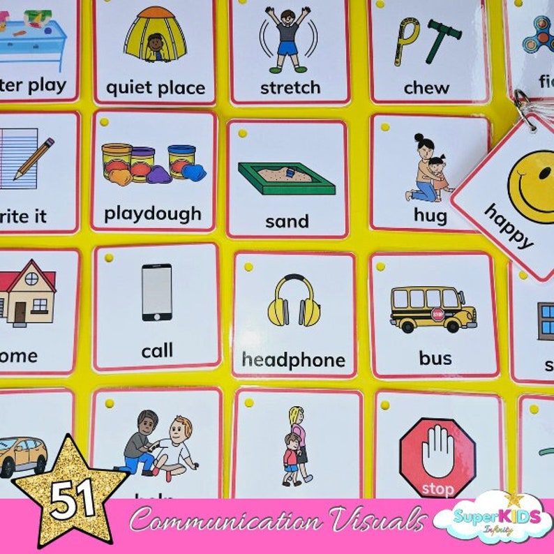 Communication Picture Cards, Autism Visual Aid, Special Education ...
