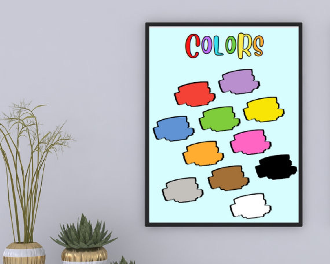 Toddler Learning Chart, Printable Colors Poster, Educational Posters ...