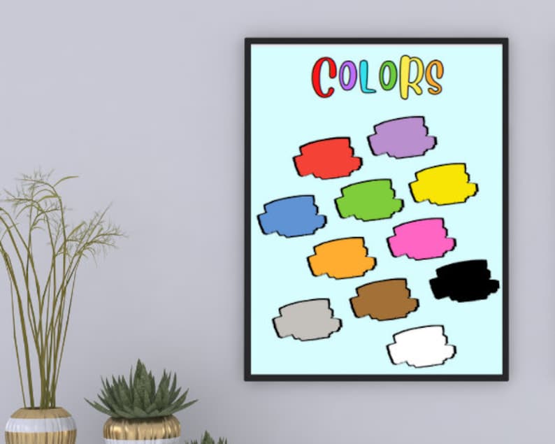 Toddler Learning Chart, Printable Colors Poster, Educational Posters ...