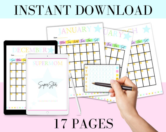 Planners and Templates: Monthly Calendar Printable | Planner for Girls ...