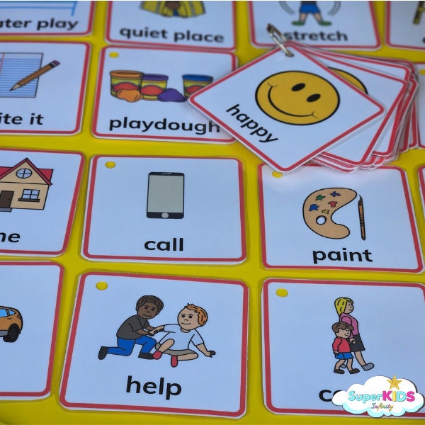 Autism Visual Communication Chart and 51 Communication Cards, Preschool ...