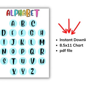 Alphabet Wall Chart, A to Z Poster, Learning Art, Educational Poster ...