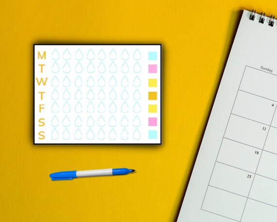Printable Waterlog Tracker, Weekly Fluid Intake (digital Download) - Etsy