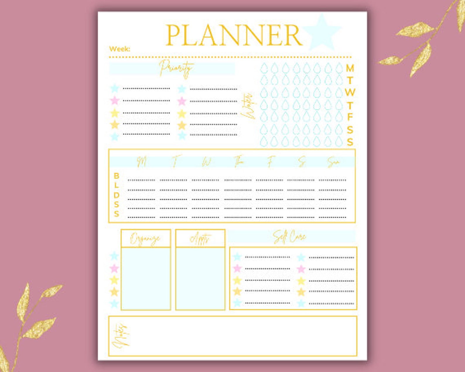 Weekly Planner, Planner Template, Pdf Weekly Planner, Girls Planner ...