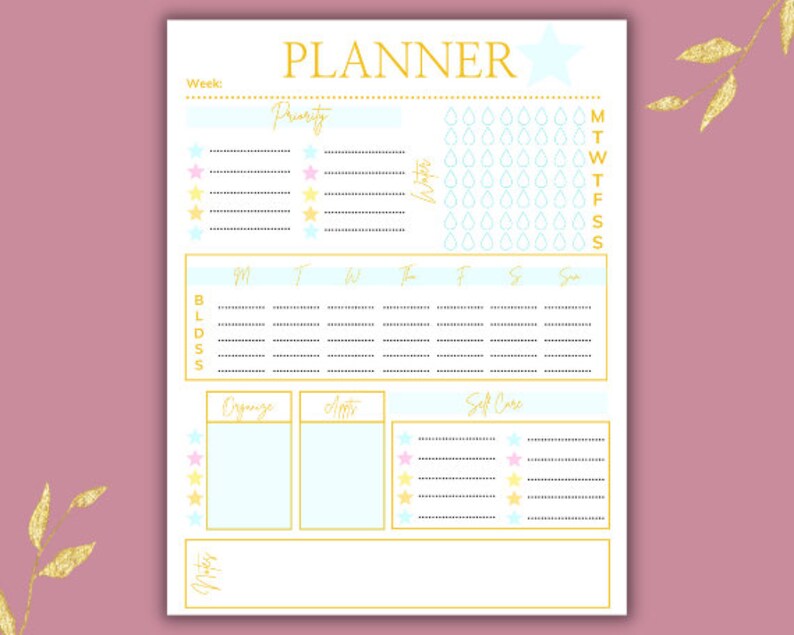 Weekly Planner, Planner Template, Pdf Weekly Planner, Girls Planner ...