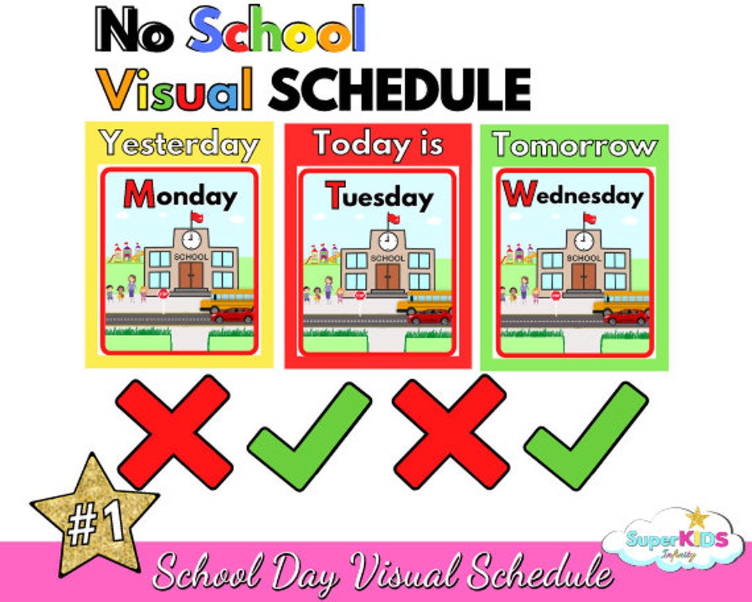 Autism School Schedule, Visual School Days Schedule, Printable School ...