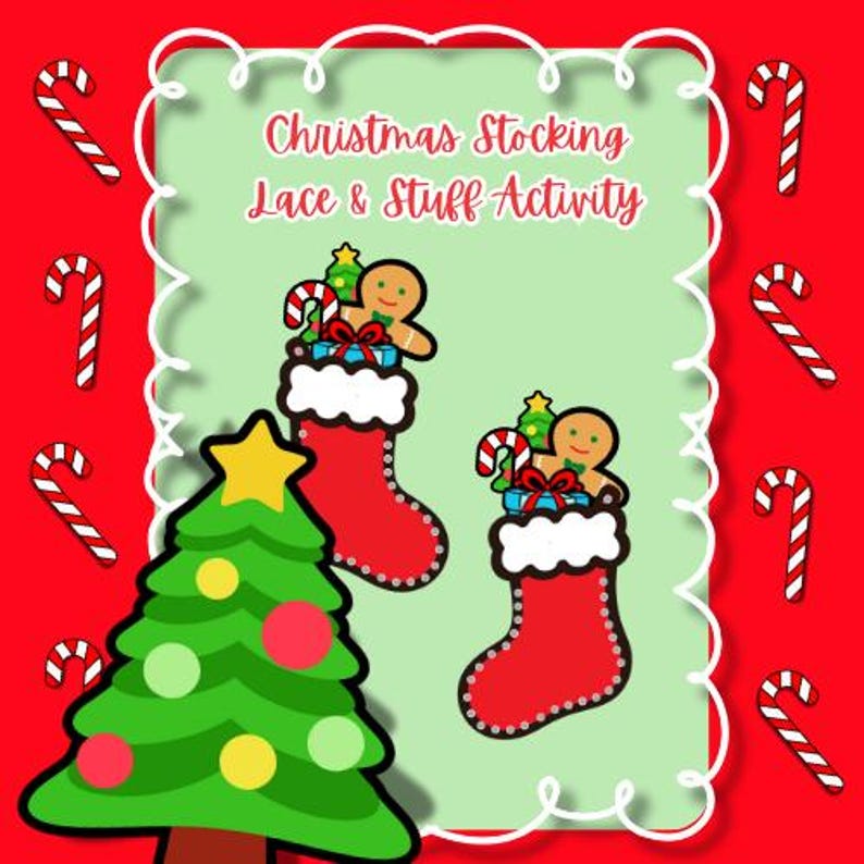 Christmas Stocking Lacing Activity | Fine Motor Skills Printable (PDF ...