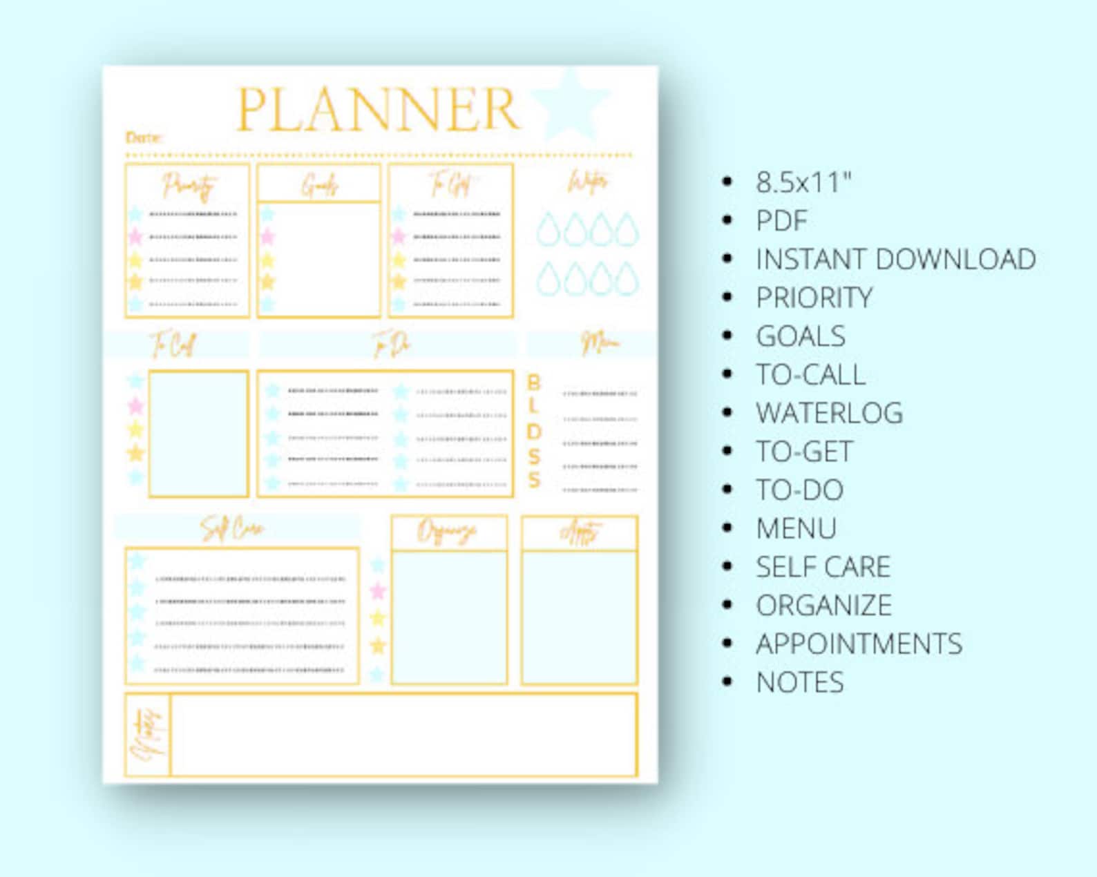 Beautiful Daily Organized Planner Template, Elegant Planner, Mom Daily ...