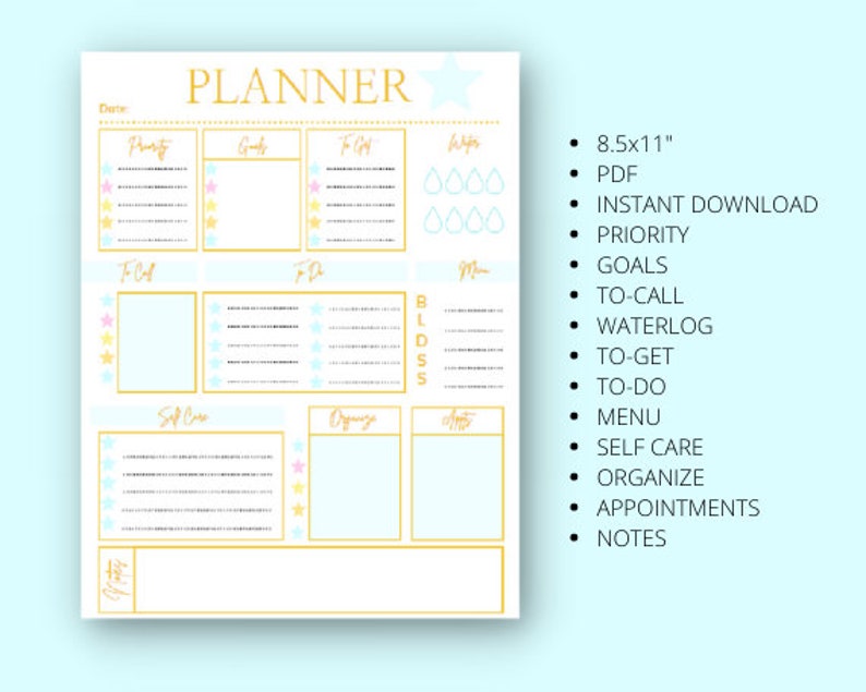 Beautiful Daily Organized Planner Template, Elegant Planner, Mom Daily ...
