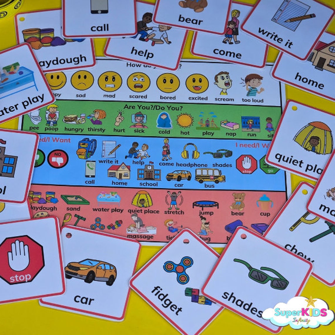 Special Education Visual Aid for Kids, Communication Starter Kit for ...