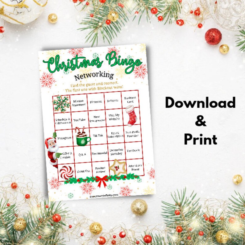 Christmas Networking Bingo Game for Business Events (digital Download ...