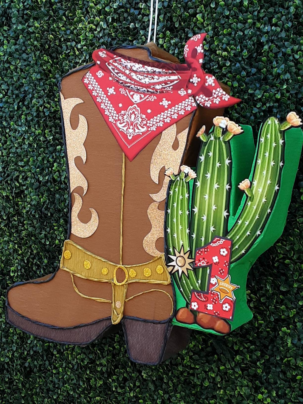 Boot Pinata Cowboy Birthday Party Sheriff Pinata - Etsy