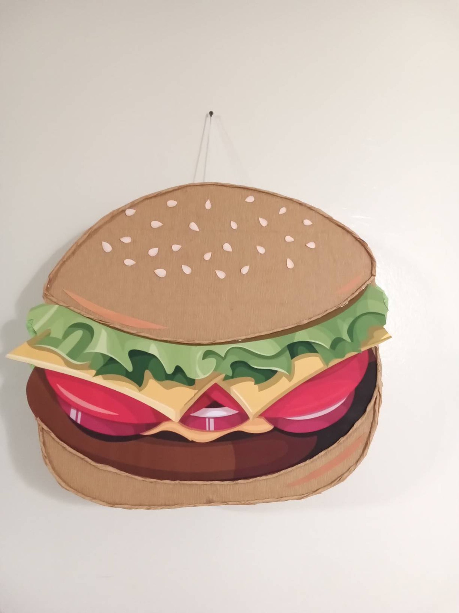 Hamburger Birthday Pinata Food Birthday Party Grill Party Logo Pinata ...