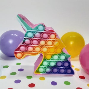 Handmade Unicorn Pop It Pinata Printed Pop It Birthday Party Fidget ...