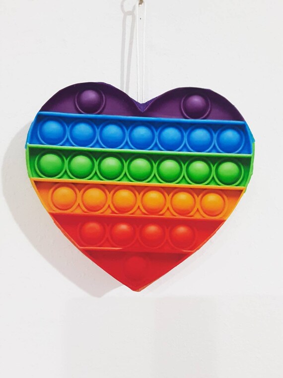 Heart Pop It Pinata Printed Pop It Birthday Party Fidget | Etsy
