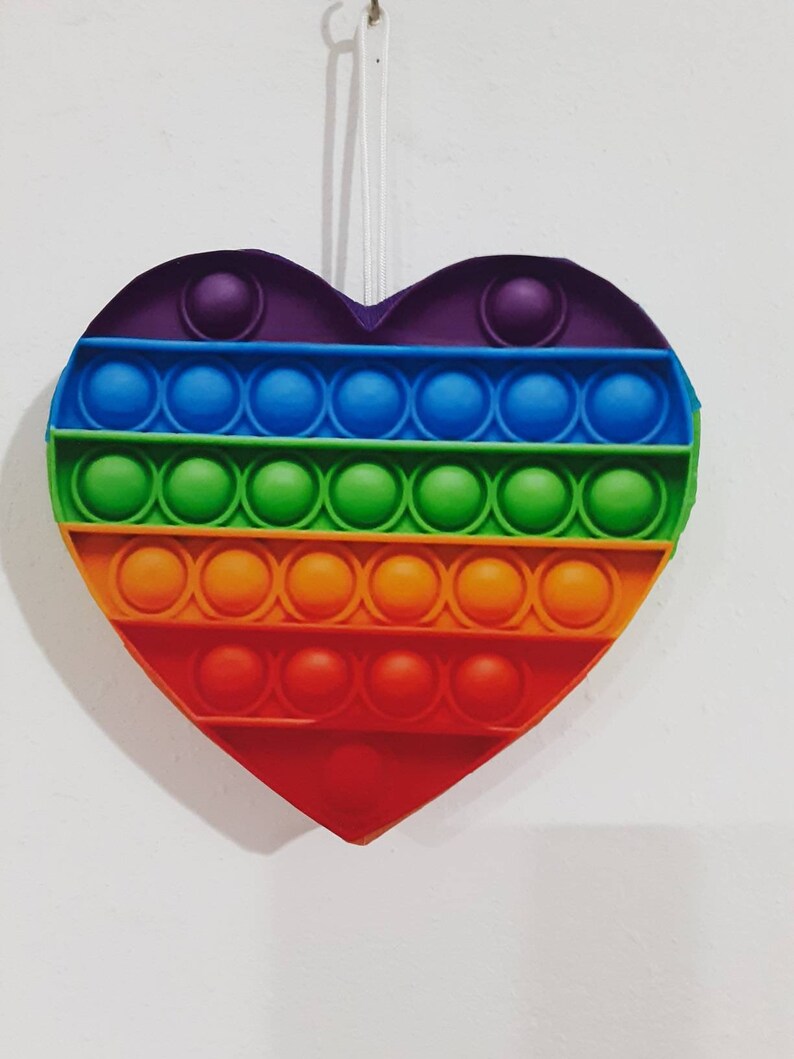 Heart Pop It Pinata Printed Pop It Birthday Party Fidget - Etsy