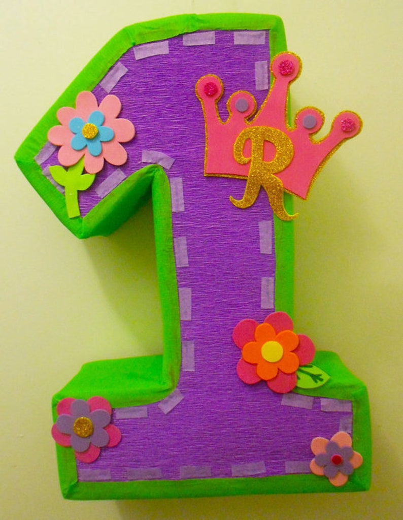Princess Pinata Flower Pinata Number One Decorated Girls Birthday Party ...