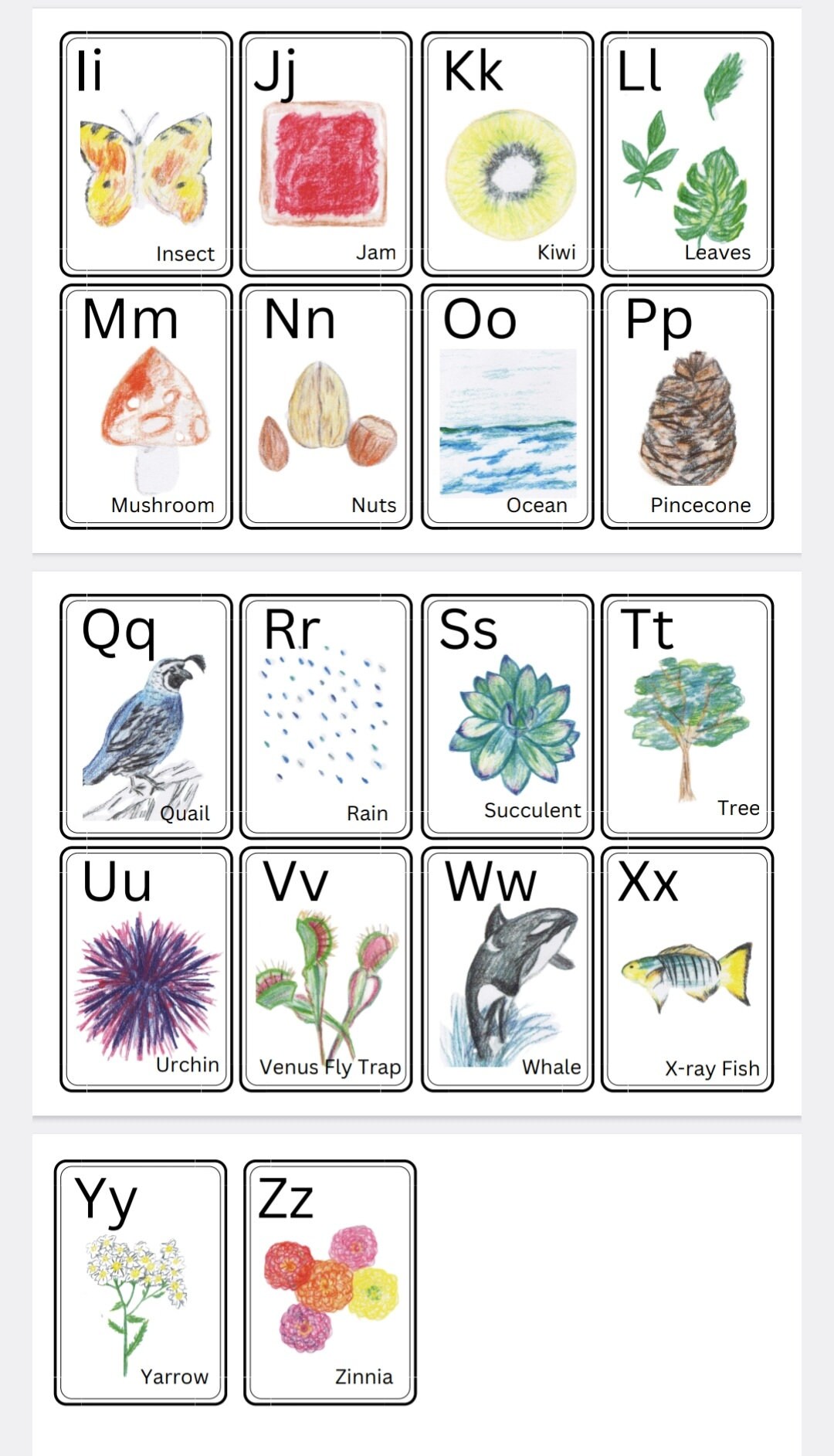 Nature Themed Alphabet Cards - Etsy