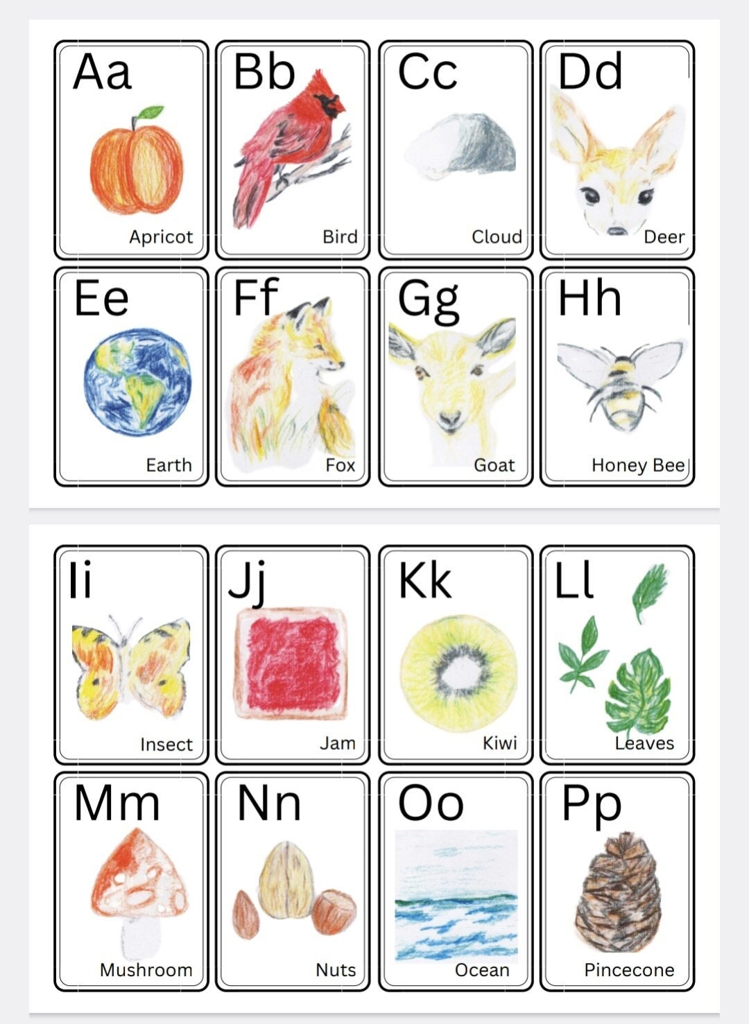 Nature Themed Alphabet Cards - Etsy