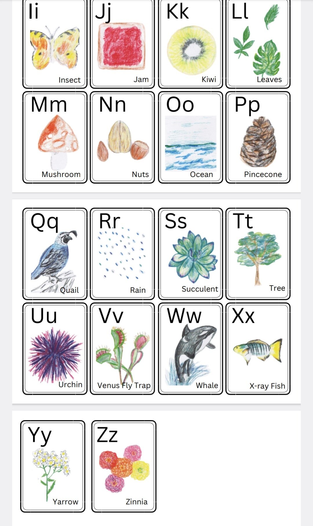 Nature Themed Alphabet Cards - Etsy