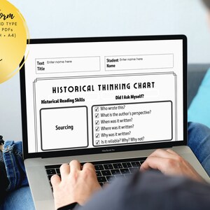 Education Digital Printout in PDF of Historical Thinking Worksheet ...