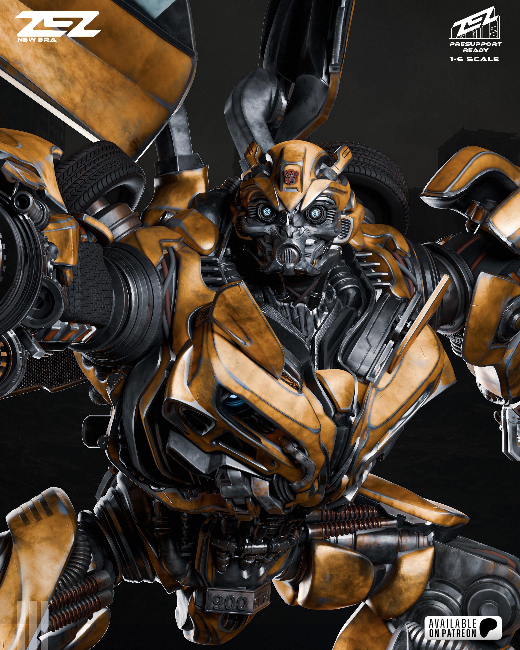 Transformers Bumble Bee -fan Art,3d Printed, Unpainted Model Kit 1/18 ...