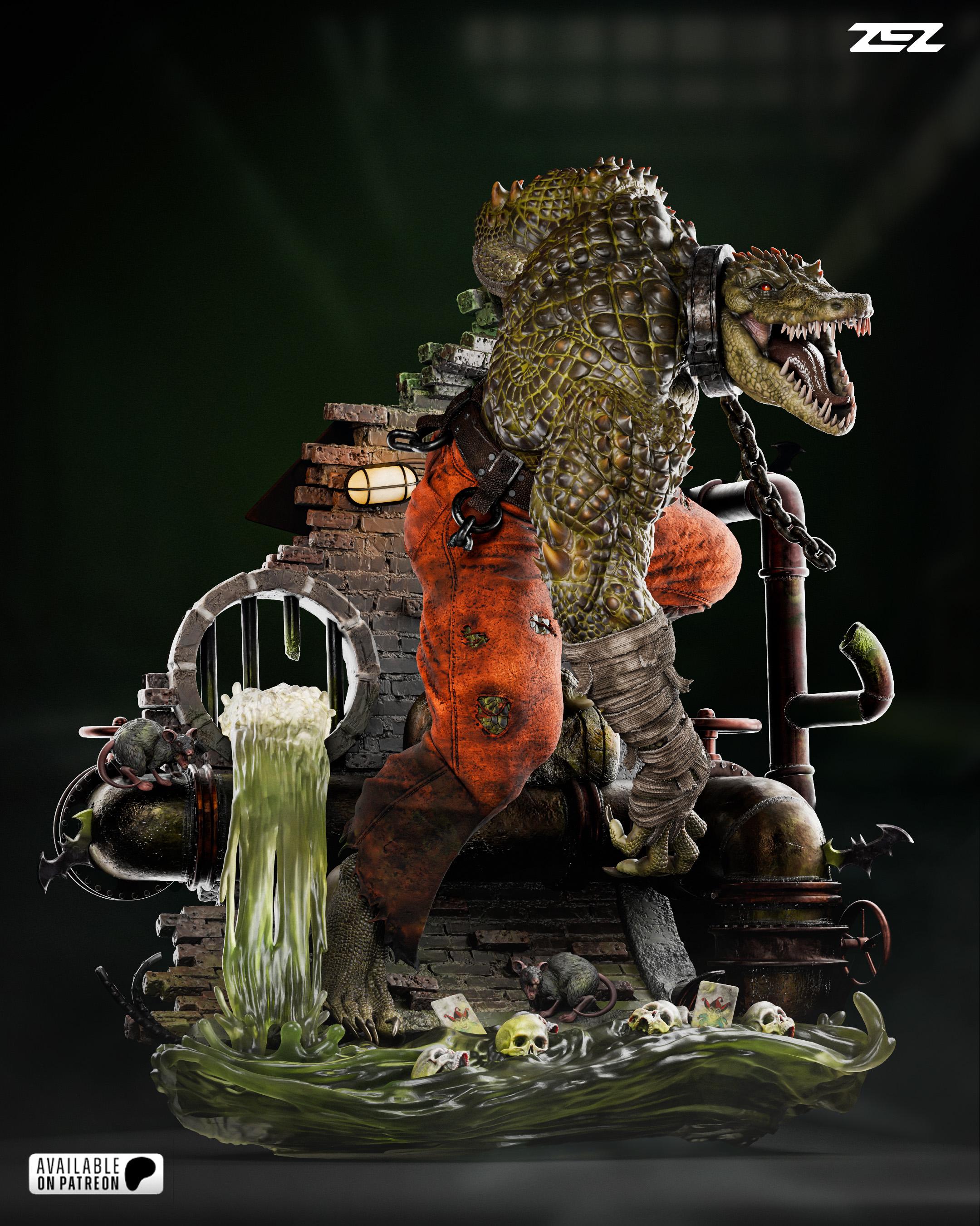 Killer Croc. -fan Art, Unpainted 3D Printed Model Kit by Zez Studios - Etsy