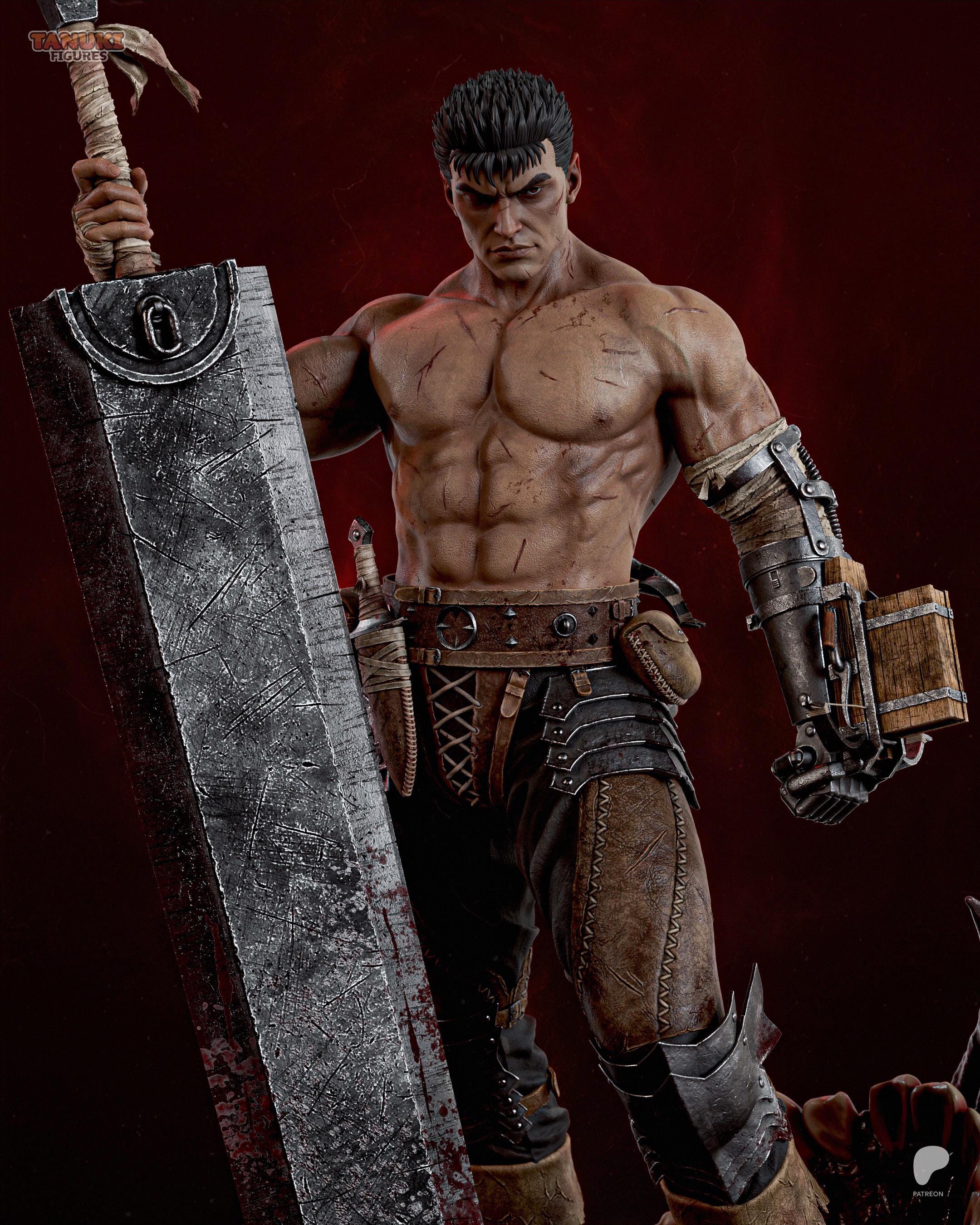 Berserk (guts) Diorama – Fan Art Statue by Tanuki Figures | Unpainted ...