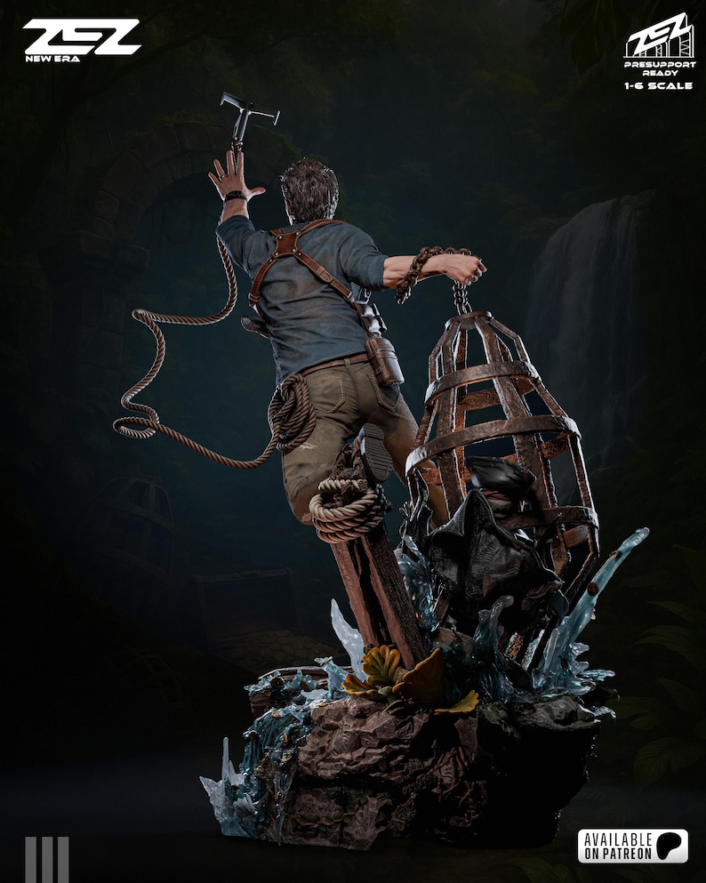 Nathan Drake/uncharted -fan Art, 3D Printed, Unpainted Model Kit. 1/6 ...