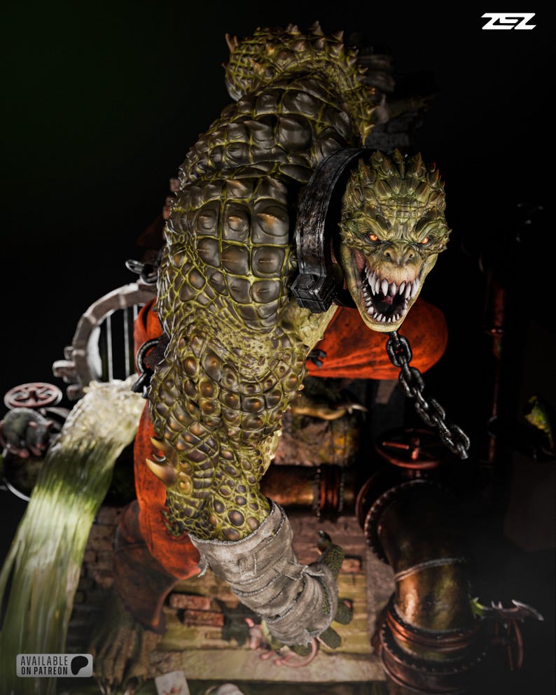 Killer Croc. -fan Art, Unpainted 3D Printed Model Kit by Zez Studios - Etsy