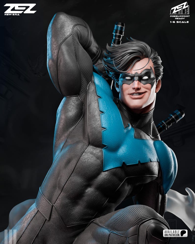Nightwing 1/6 Scale -fan Art,3d Printed, Unpainted Model Kit - Etsy