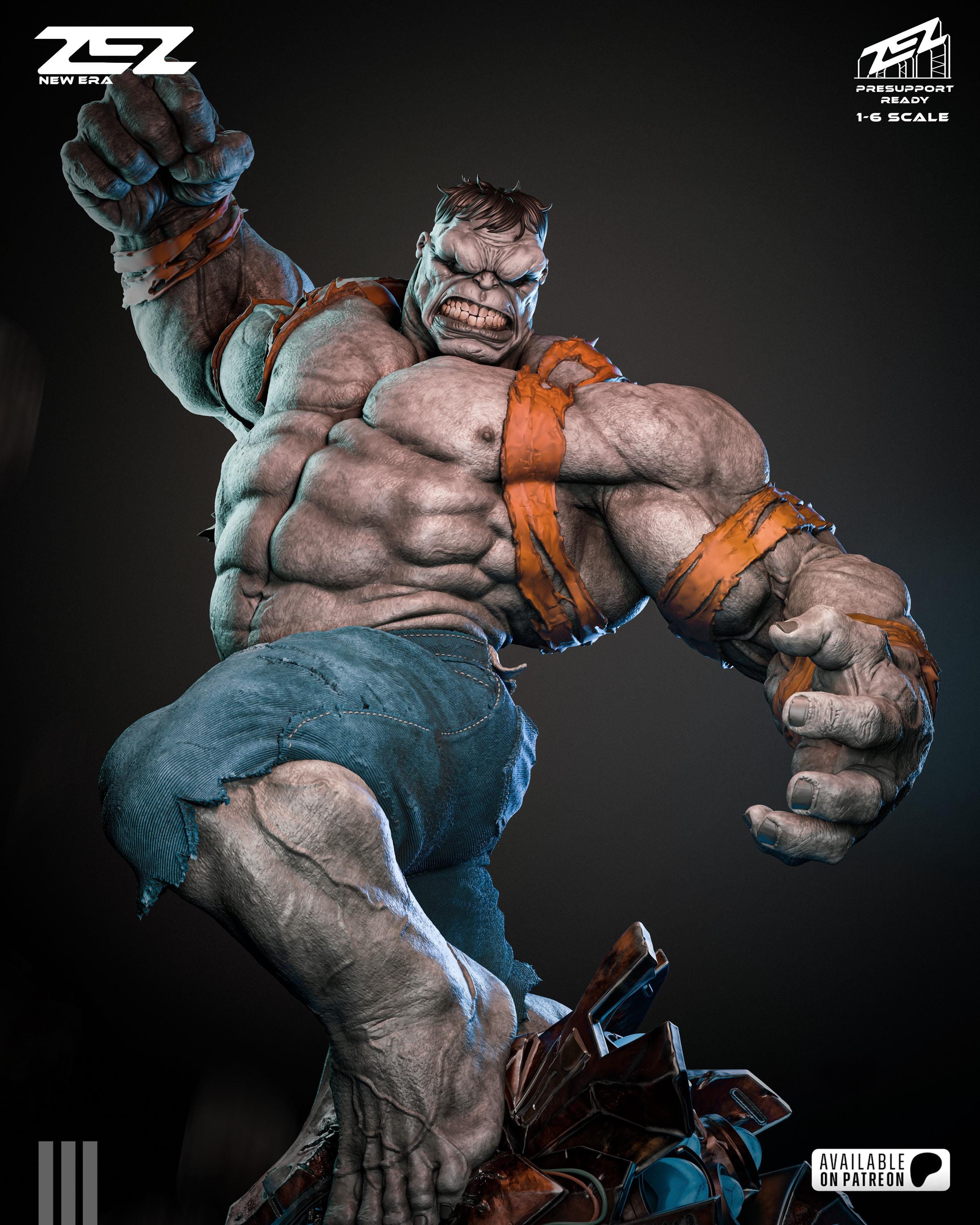 Hulk (red/green/grey) 2025 Diorama – Fan Art Statue by ZEZ Studios ...