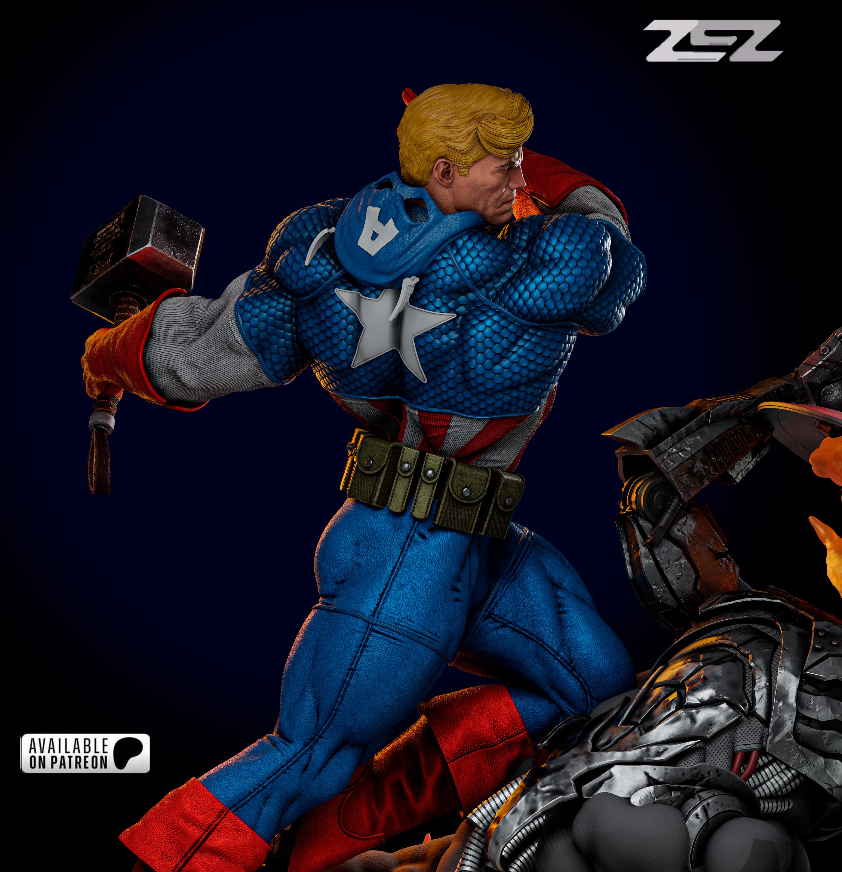 Captain America (classic Suit) -fan Art,3d Printed, Unpainted Model Kit ...