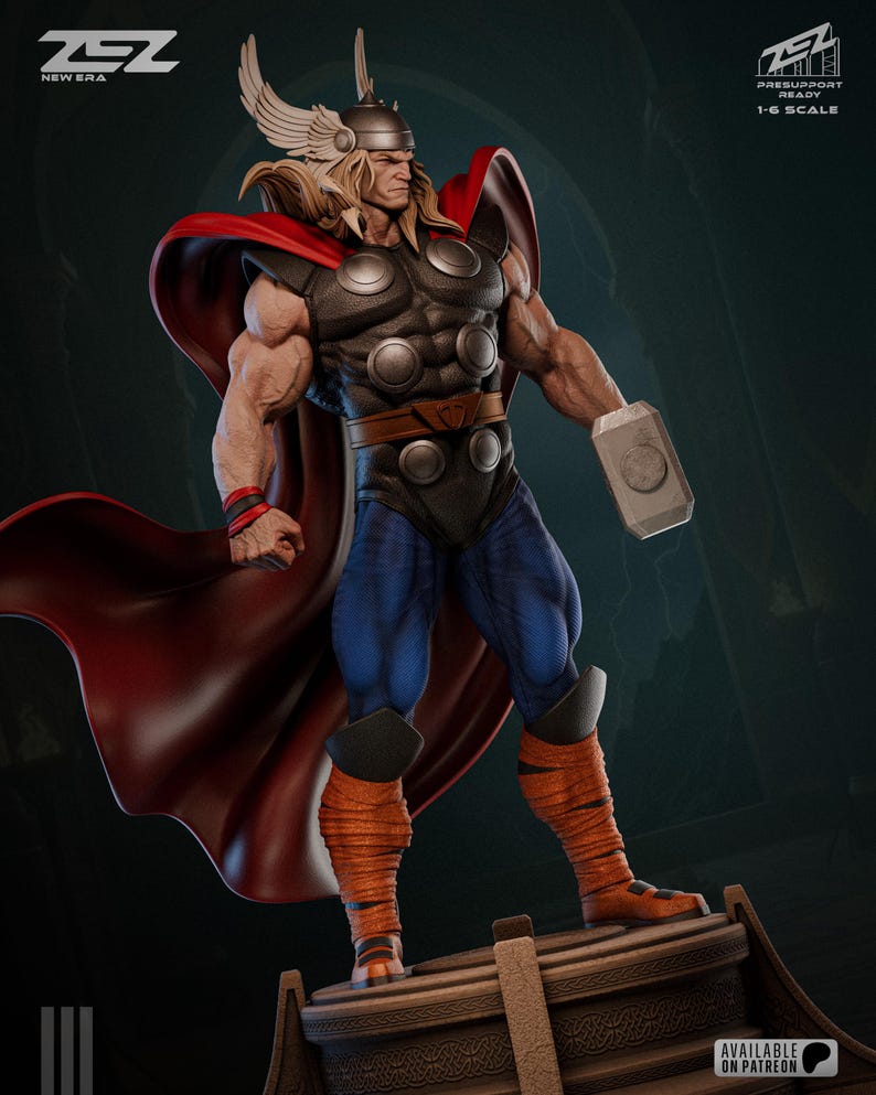 Thor Museum Pose Diorama – Fan Art Statue by Zez Studios | Unpainted 3D ...