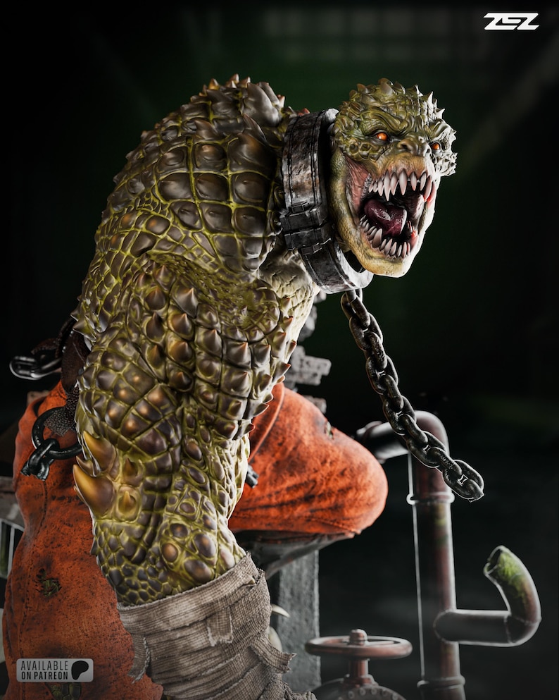 Killer Croc. -fan Art, Unpainted 3D Printed Model Kit by Zez Studios - Etsy