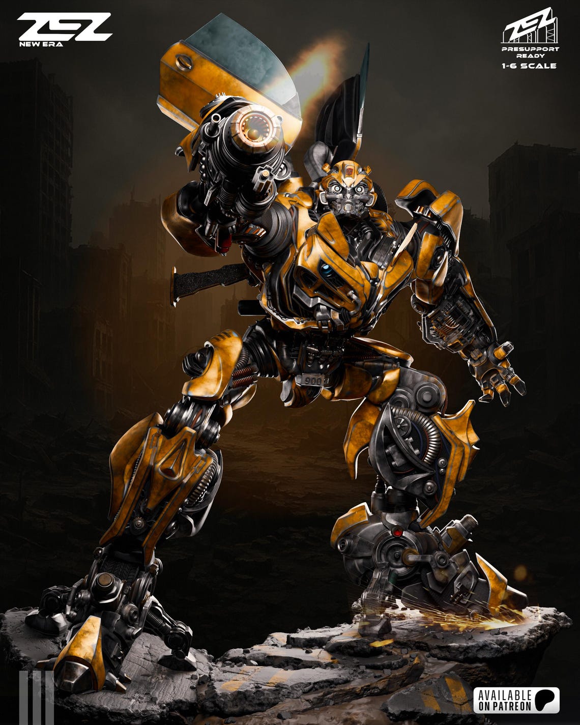 Transformers Bumble Bee -fan Art,3d Printed, Unpainted Model Kit 1/18 ...