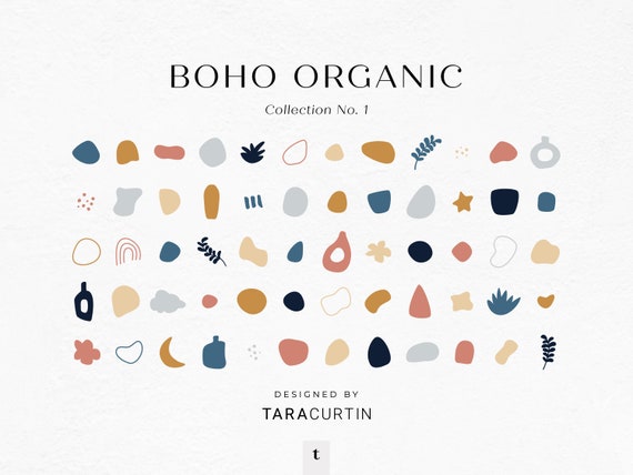 Boho Organic Shapes Abstract Modern Shapes Hand Drawn | Etsy